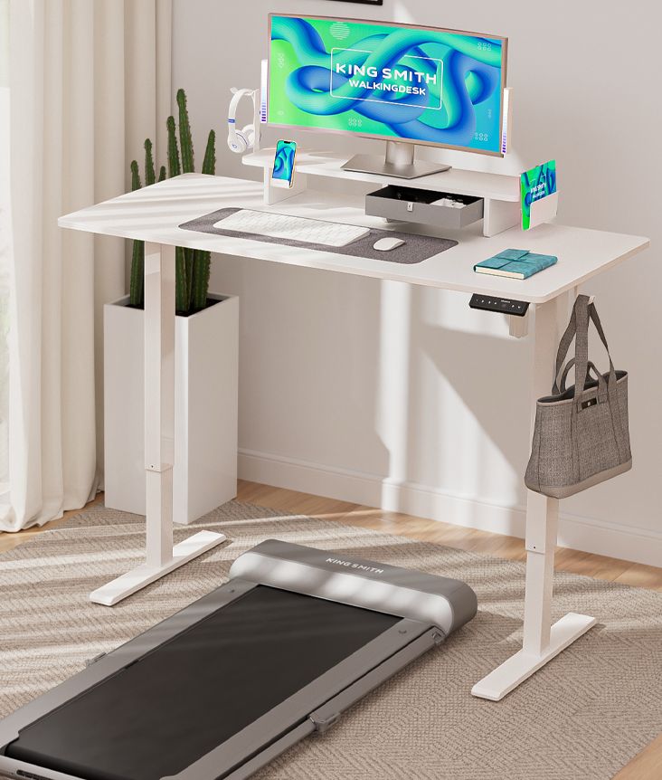 Adjustable Electric Standing Desk with Drawer and Monitor Stand ...